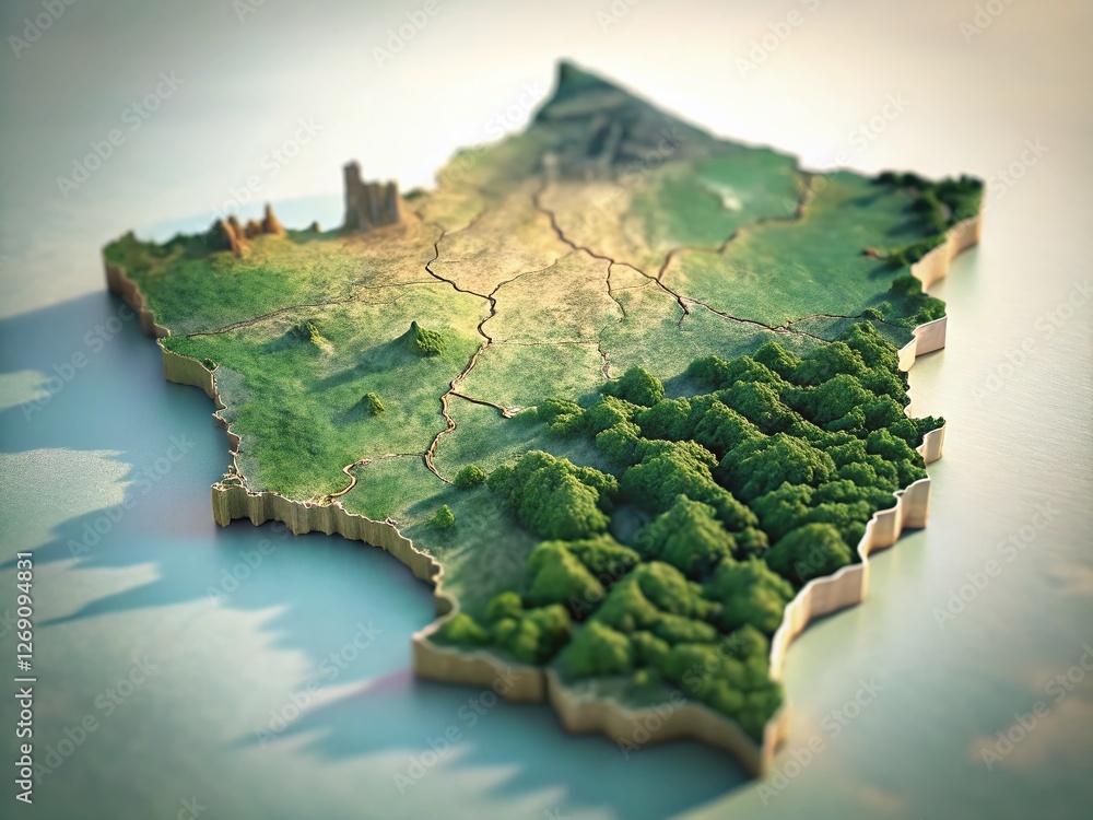 Ohio State Map, Counties, Cities Tilt-Shift Photography - High ...