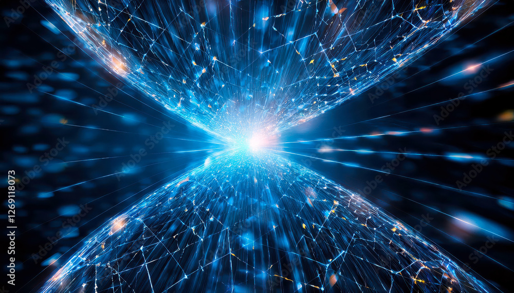 Visual Representation of Quantum Tunneling With Particles Moving Through a Barrier Stock ...