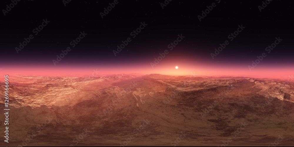 Mars, HDRI, environment map , Round panorama, spherical panorama ...