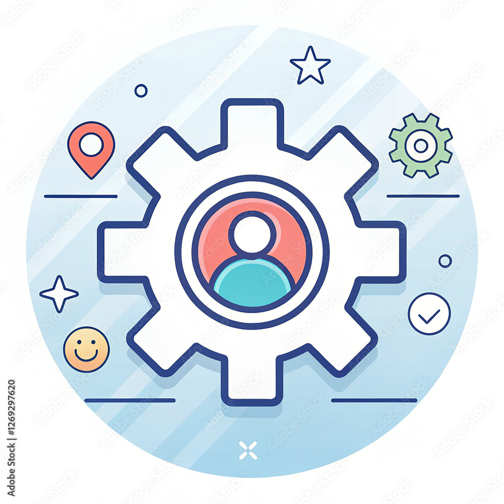 Modern UI/UX Settings and User Management Icon – Clean & Minimal Stock ...