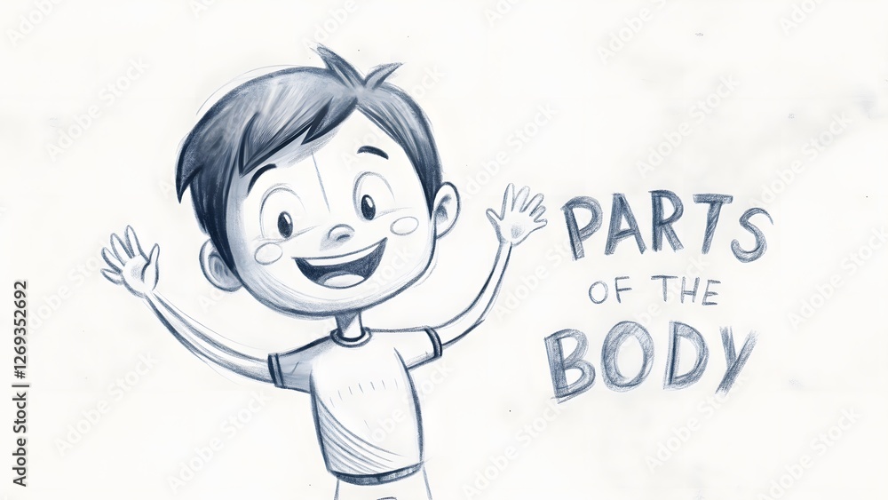 Stock-Illustration „Educational illustration of a happy child ...