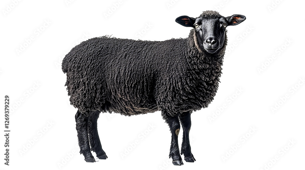 Black Sheep on White Background – Unique Livestock Image for Farm ...