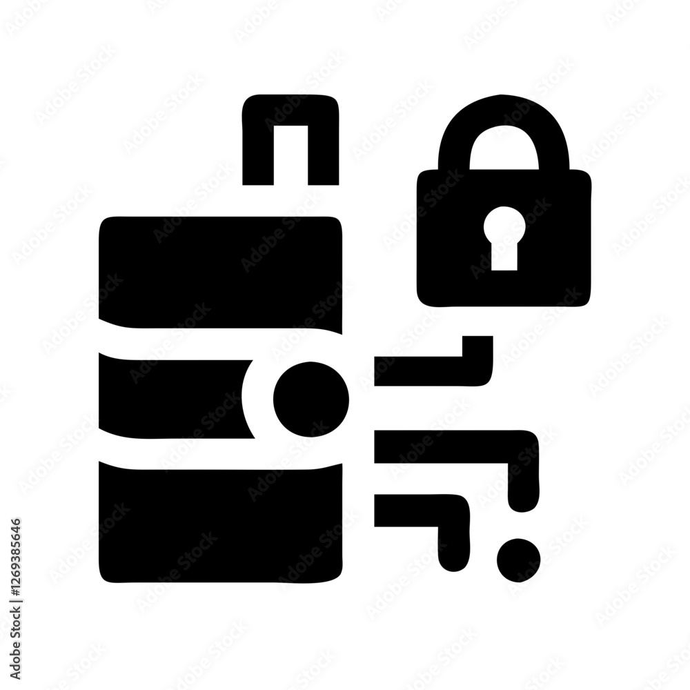 Minimalist Data Encryption Icon Vector - Secure Communication Symbol ...
