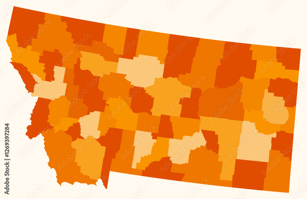 Map of Montana with counties. Just a simple state border map with ...