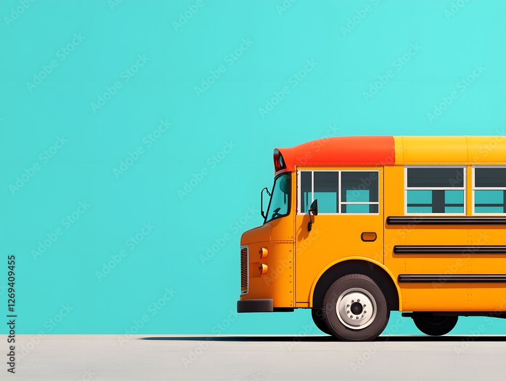 Dynamic school bus journey urban setting transportation image vibrant ...
