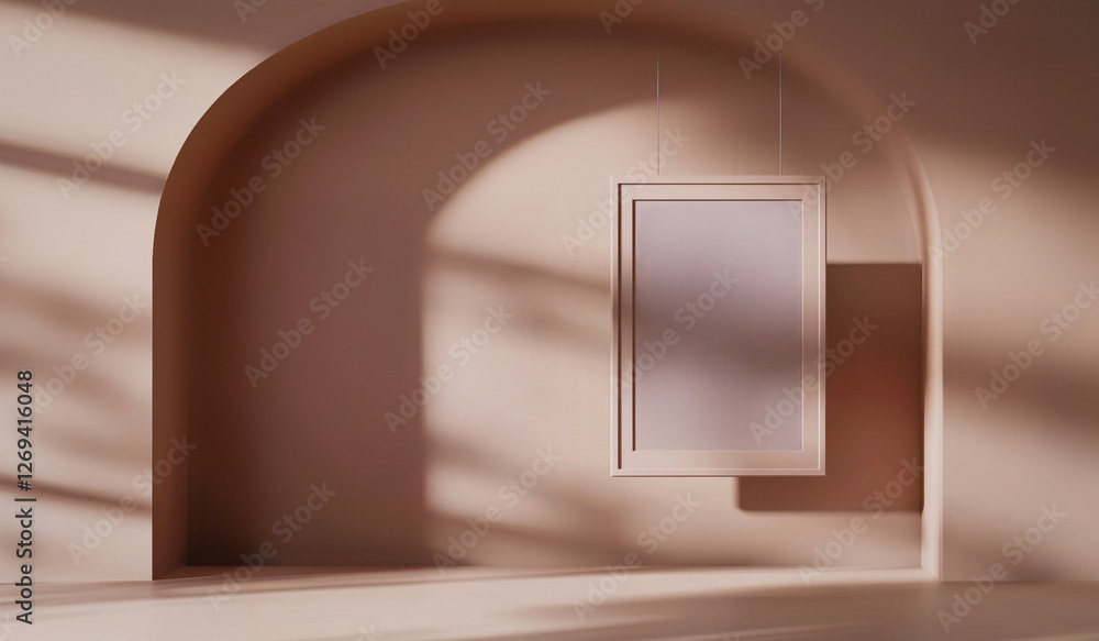 Blank picture frames. Color of the Year 2025 Mocha Mousse Stock Photo ...