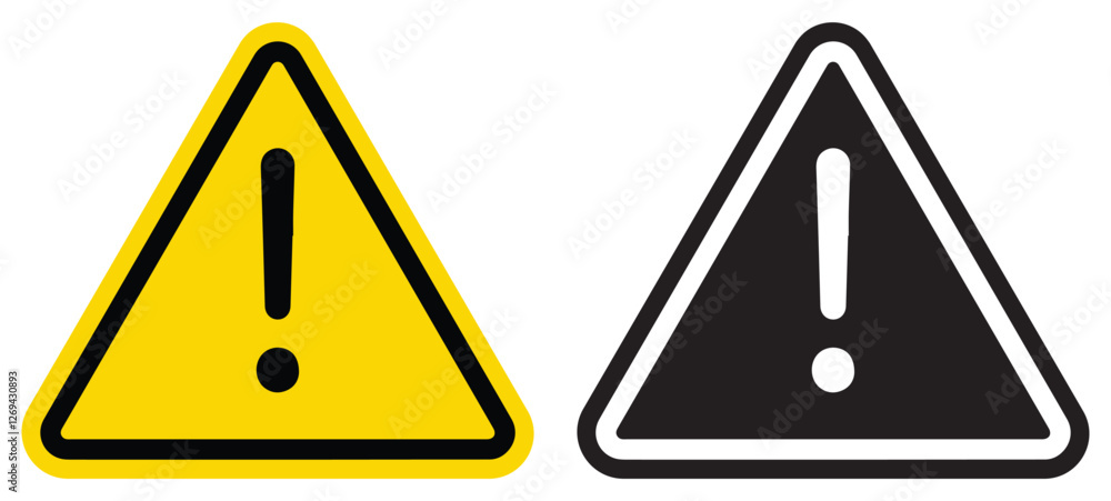 Warning triangle icon. Yellow caution warn in png. Warning sign with ...