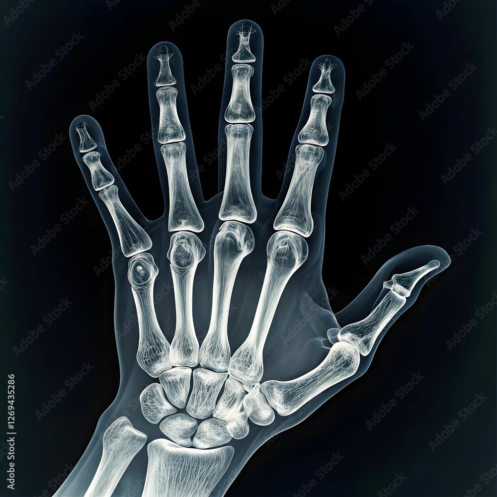 X-rays of human body parts provide detailed images for diagnosing ...