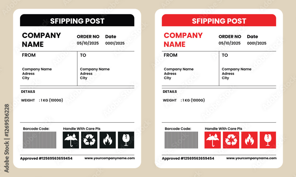 Cargo delivery sticker vector. Shipment label template. Delivery bar ...