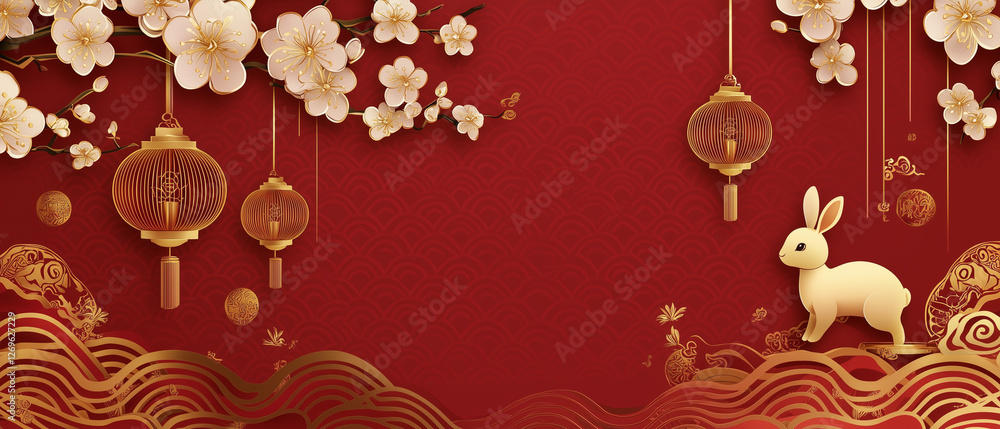 Chinese new year 2023 year of the rabbit - red traditional Chinese ...