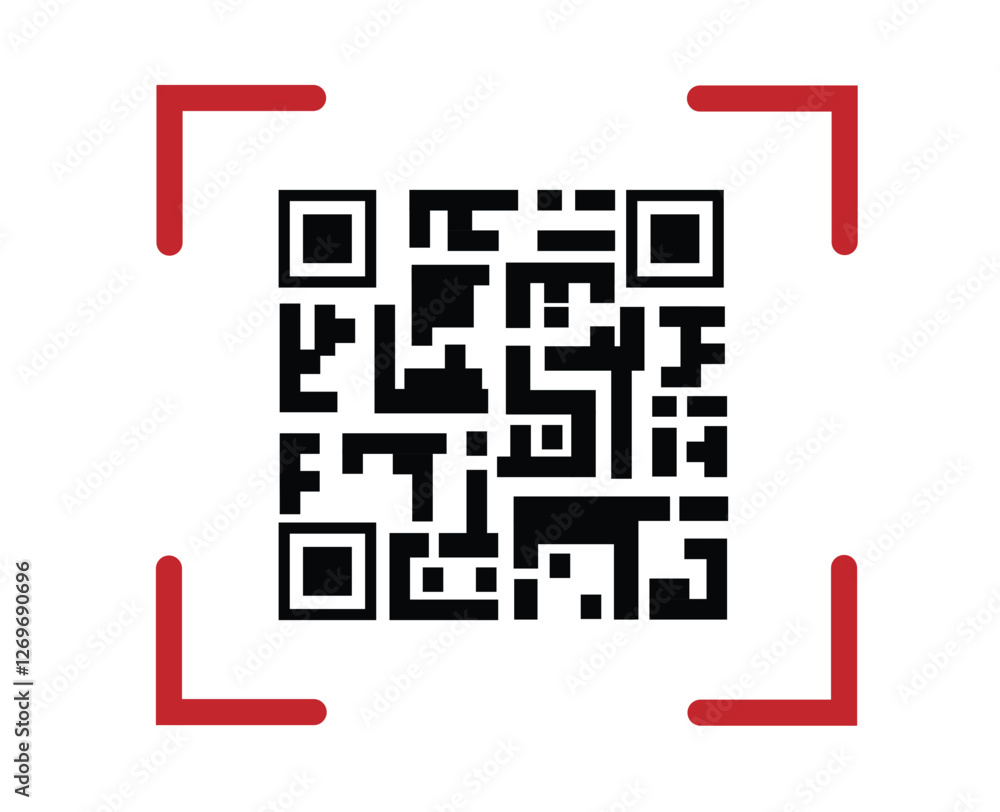 Scanning a QR Code. Technology and graphic design resources concept ...