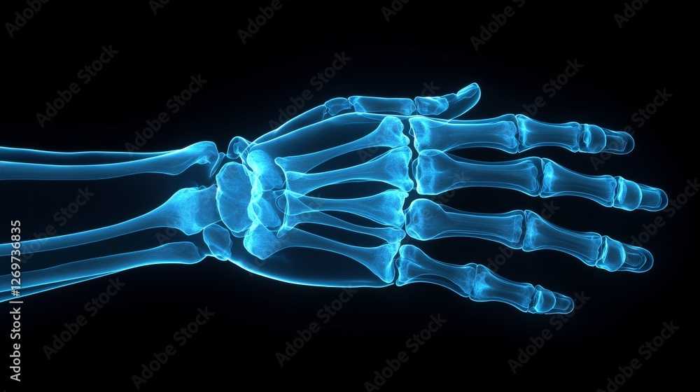 A comprehensive X-ray illustration of the human hand anatomy ...