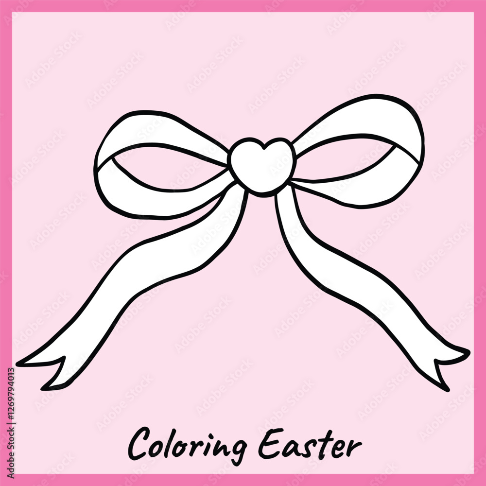 Black and white outline of a flowing bow with a heart center, perfect ...