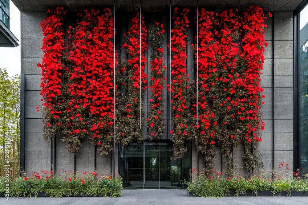 Papaver rhoeas known as the red poppy is an annual herb with red ...