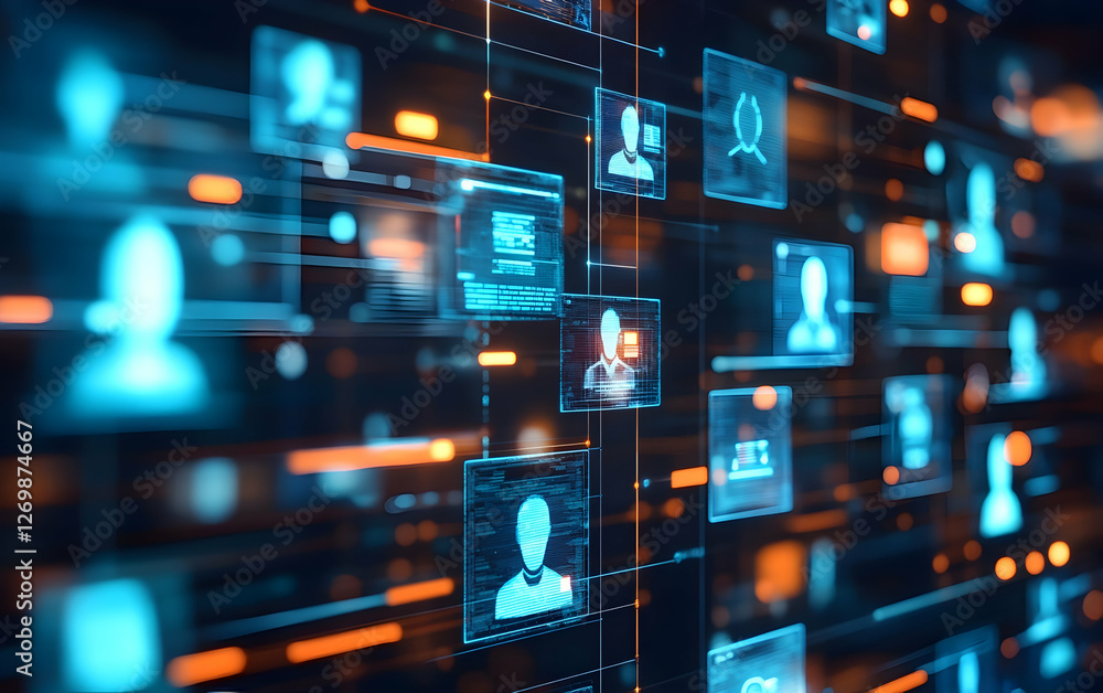 Split-screen view of multiple AI chatbot avatars engaging in real-time ...