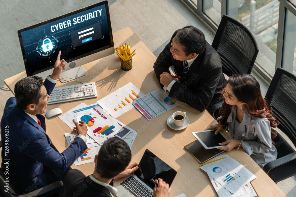 Cyber security system on computer screen protect private information ...