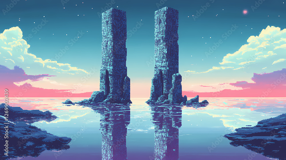 The mirage fortress shimmering on the horizon, its towers seemingly ...