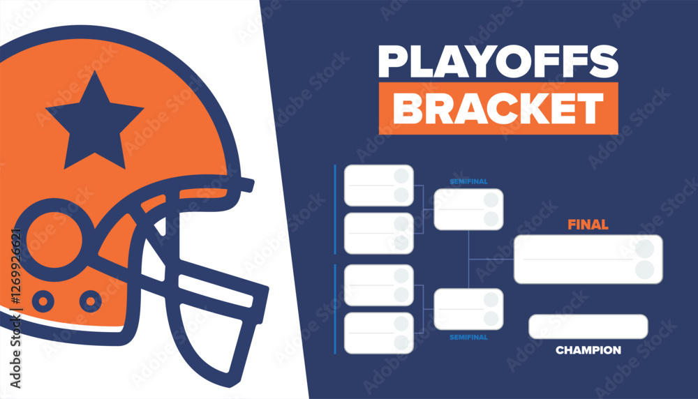Playoffs bracket. Playoffs grid. Sport tournament bracket. Game and ...