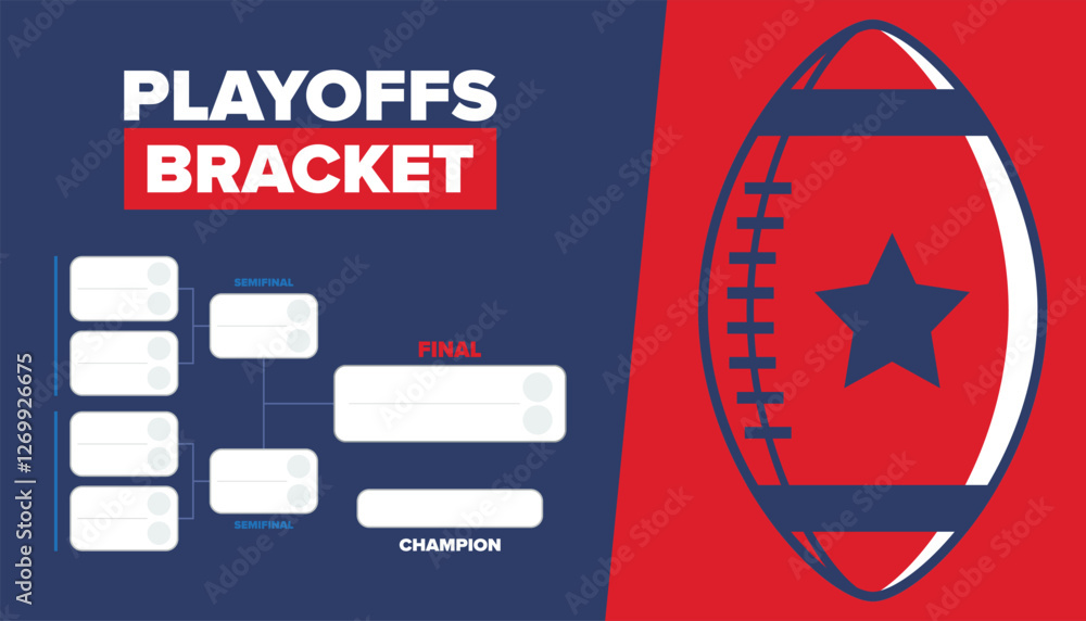 Playoffs bracket. Playoffs grid. Sport tournament bracket. Game and ...