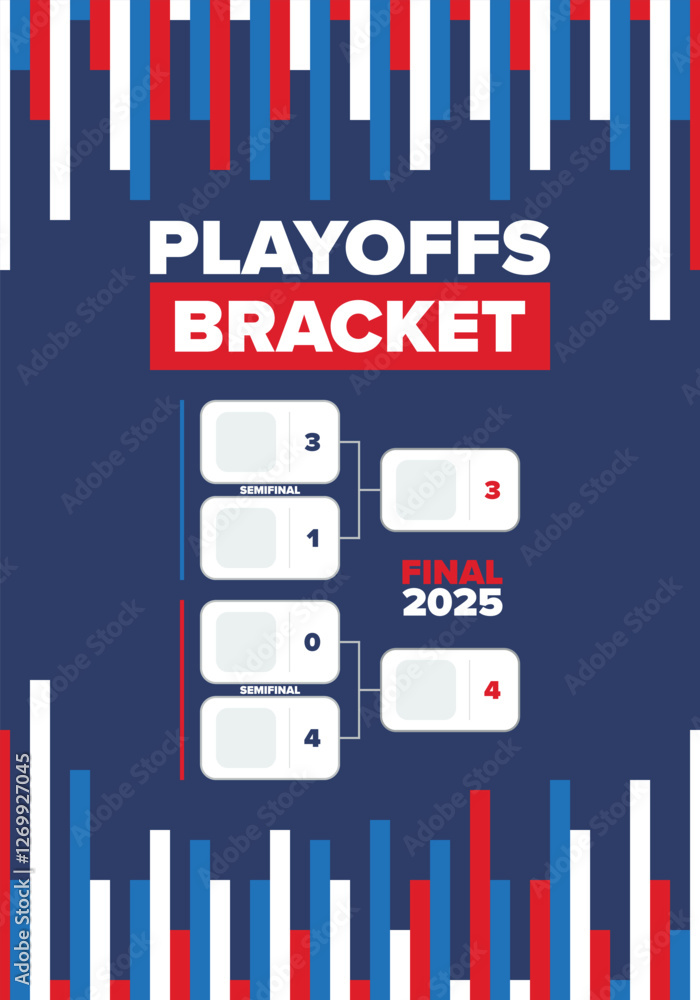Playoffs bracket. Playoffs grid. Sport tournament bracket. Game and ...