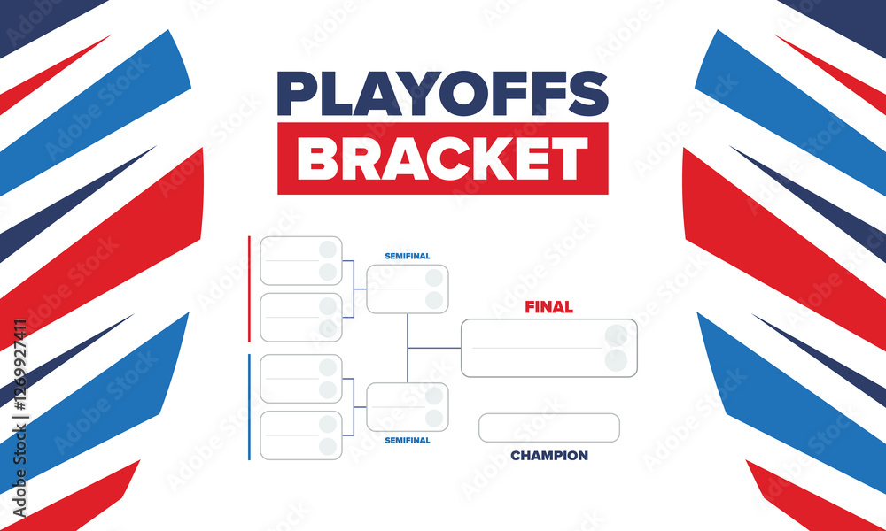 Playoffs bracket. Playoffs grid. Sport tournament bracket. Game and ...