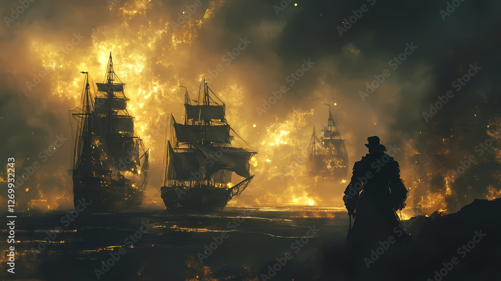 Ghost pirate captain, fantasy and history concept. generative ai ...