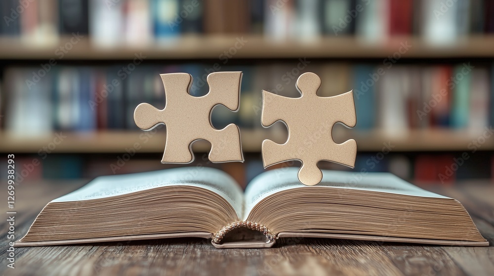 Open book with puzzle pieces symbolizes inclusive education bridging ...