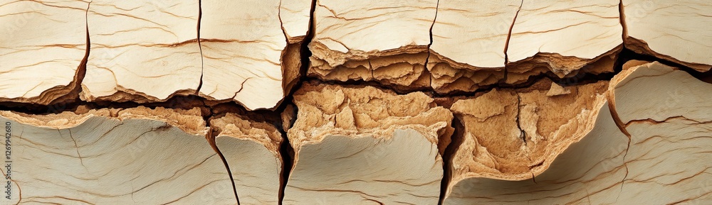 Earthquake-induced cracks. Realistic 3D ground holes, isolated damaged ...