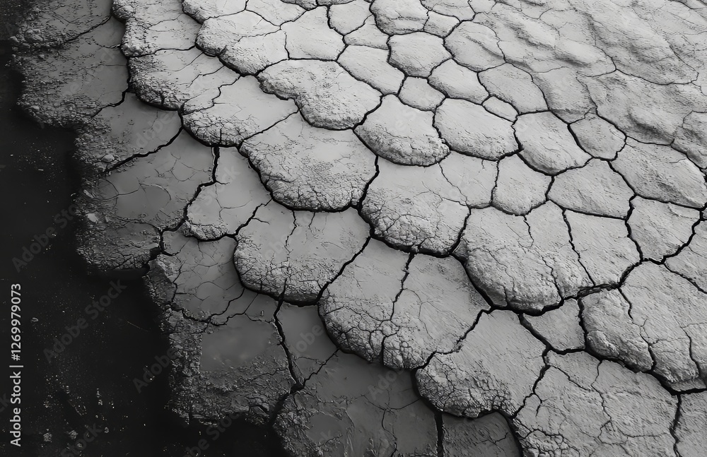 Earthquake-caused ground fissures. Floor with a hole and earth ...