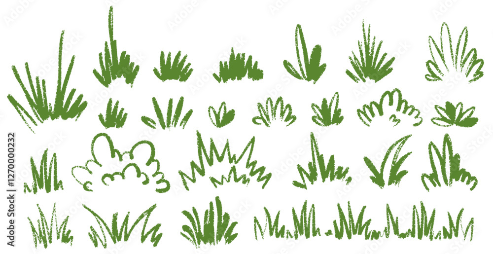 Abstract crayon grass. Crayon kids scribble texture. Hand drawn ...