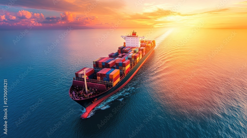 Global economy concept with bright shipping lanes linking continents ...