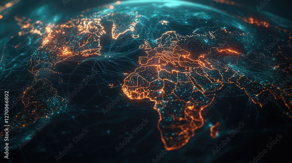 Worldwide freight distribution system, international shipping routes ...