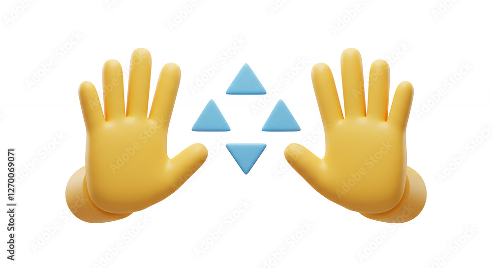 Hands Framing Blue Triangles: Emoji, Directional, Modern Art, Gestures ...