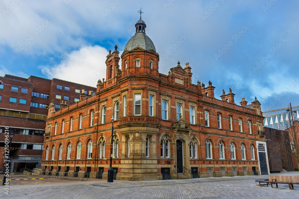 Beautiful Victorian-era building with intricate red-brick and stonework ...