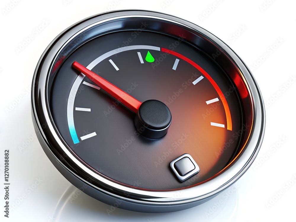 Fuel Gauge Gas Empty Car Tank Low Petrol Meter Indicator on Dashboard ...