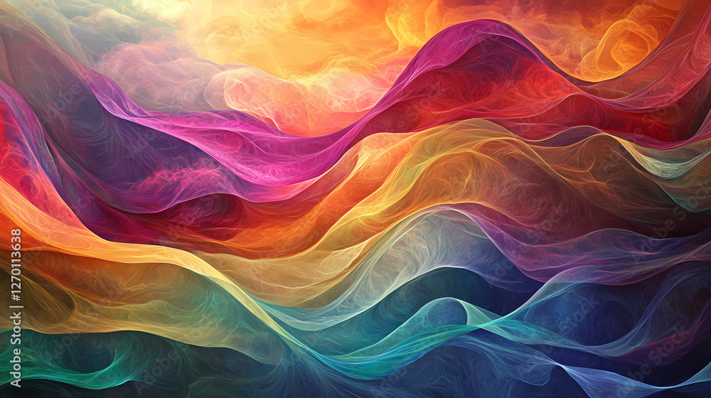 Artistic depiction of energy cycling in a harmonic oscillator, colorful ...