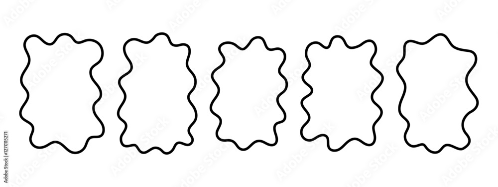 Cute doodle wavy frames. Abstract wiggly psychedelic forms. Speech ...
