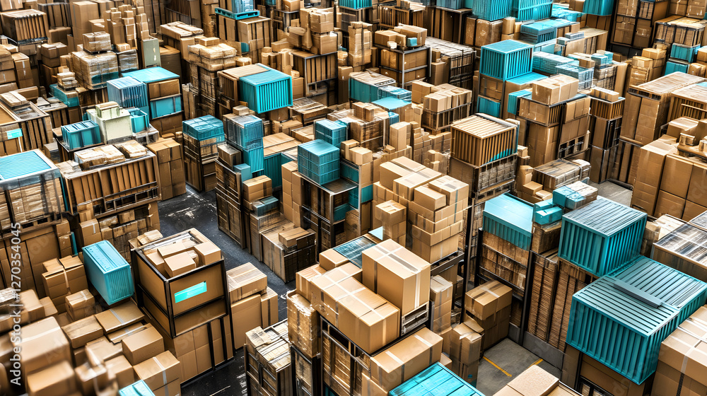 Warehouse operations packed boxes and storage solutions industrial ...