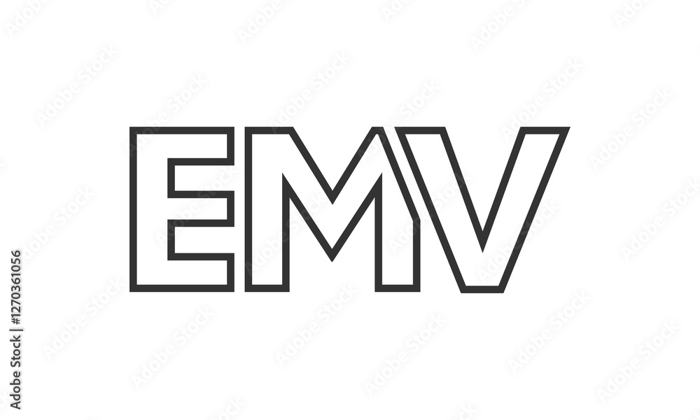 EMV logo design template with strong and modern bold text. Initial ...
