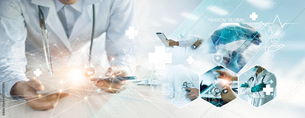 Healthcare and medical doctor working with professional team, nursing ...