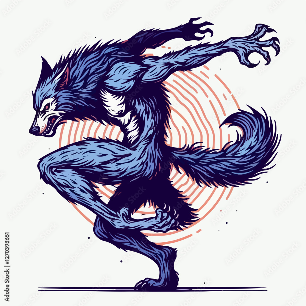 Dance Eerie Howl: A monstrous werewolf, rendered in digital ...