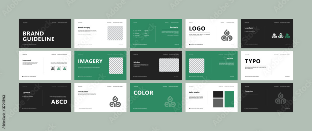 Brand identity design template. Brand guidelines templates. Logo and ...