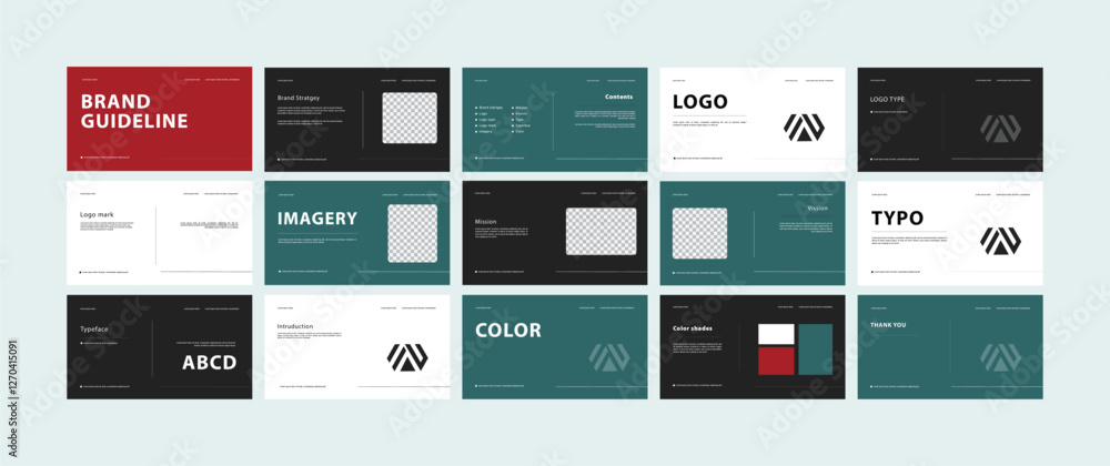 Brand identity design template. Brand guidelines templates. Logo and ...