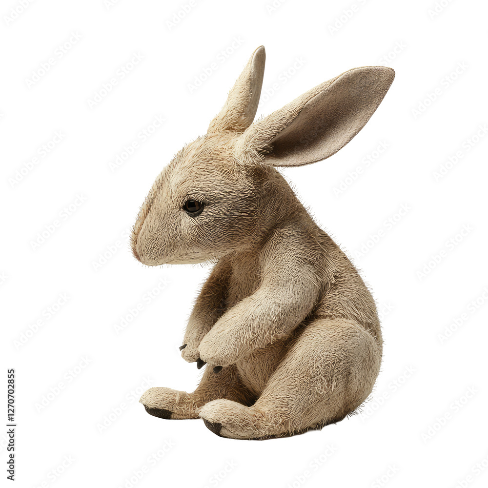 Adorable Soft Toy Aardvark in Side View with No Shadow Cut Out on ...