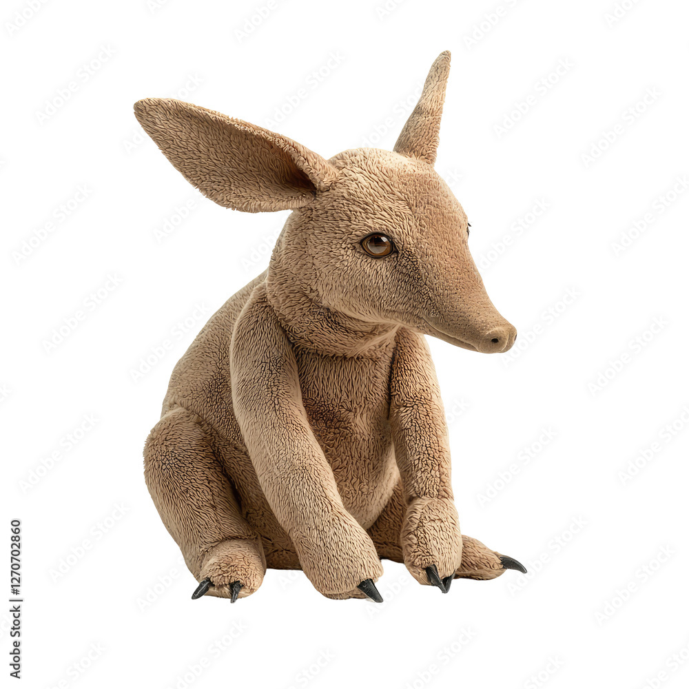 Soft Aardvark Plush Toy in Side View with Detail Featuring Texture and ...