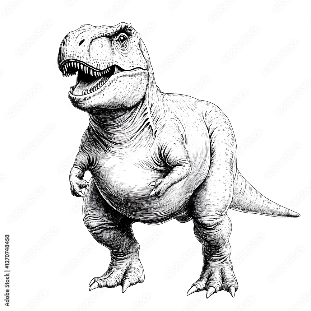 plump fat dinosaur body positive chubby T-rex body, showcasing unique ...