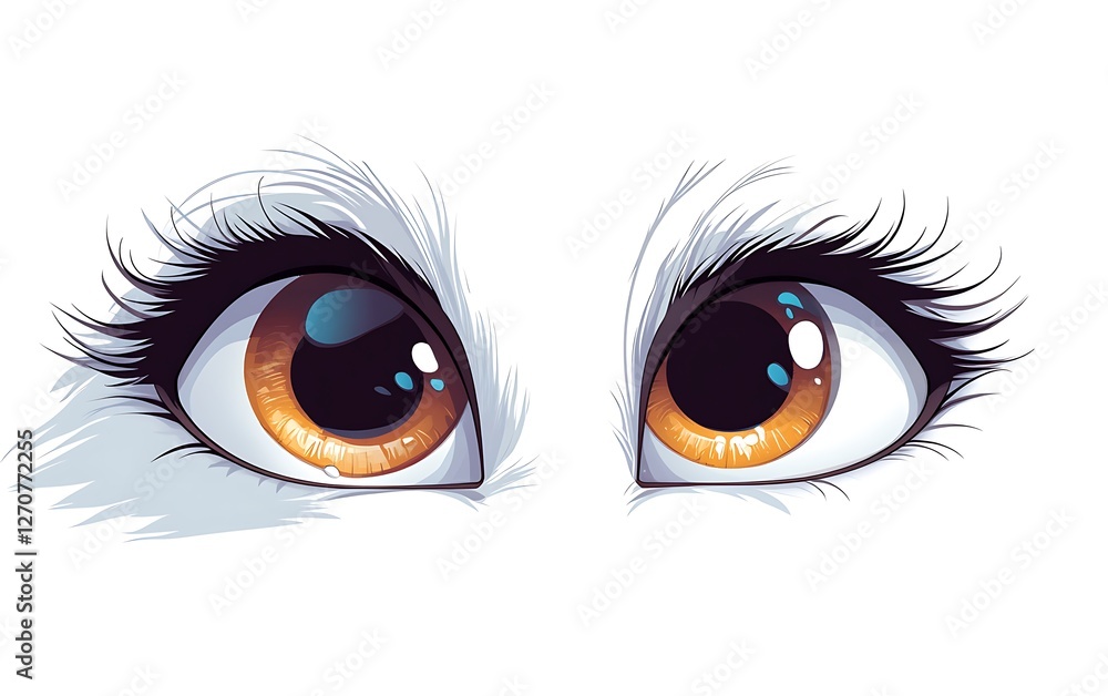Cartoon animal's expressive eyes staring intensely, creating character ...