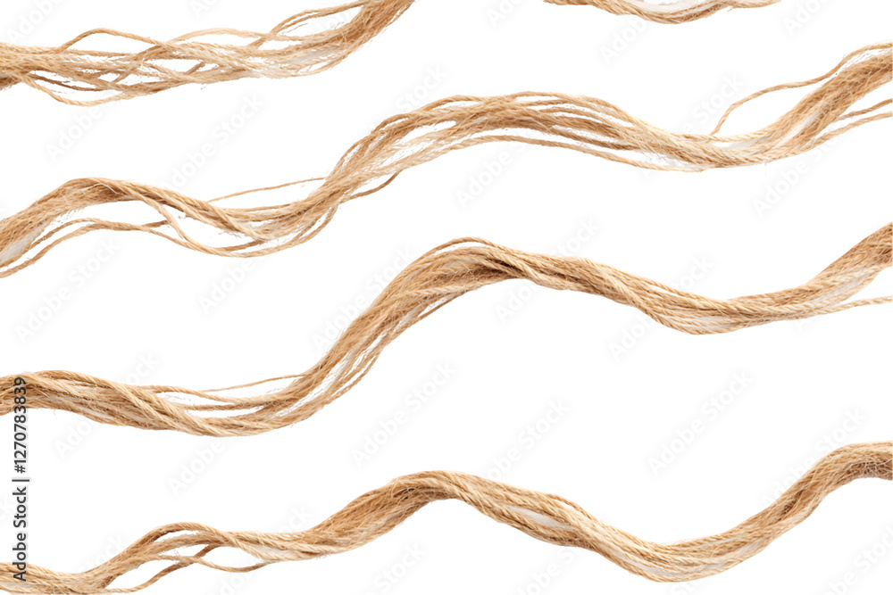 Abstract image of wavy beige string against a transparent background ...