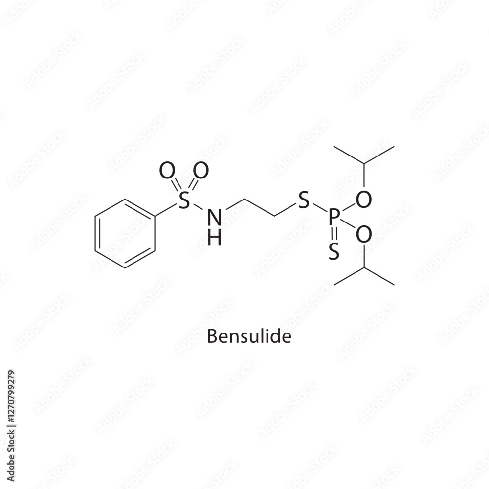 Bensulide skeletal structure.Herbicide compound schematic illustration ...