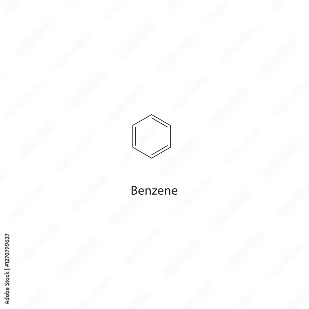 Benzene skeletal structure.Aromatic Hydrocarbon compound schematic ...